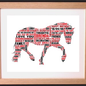 Personalised Horse Shaped Word Art Gift - Etsy