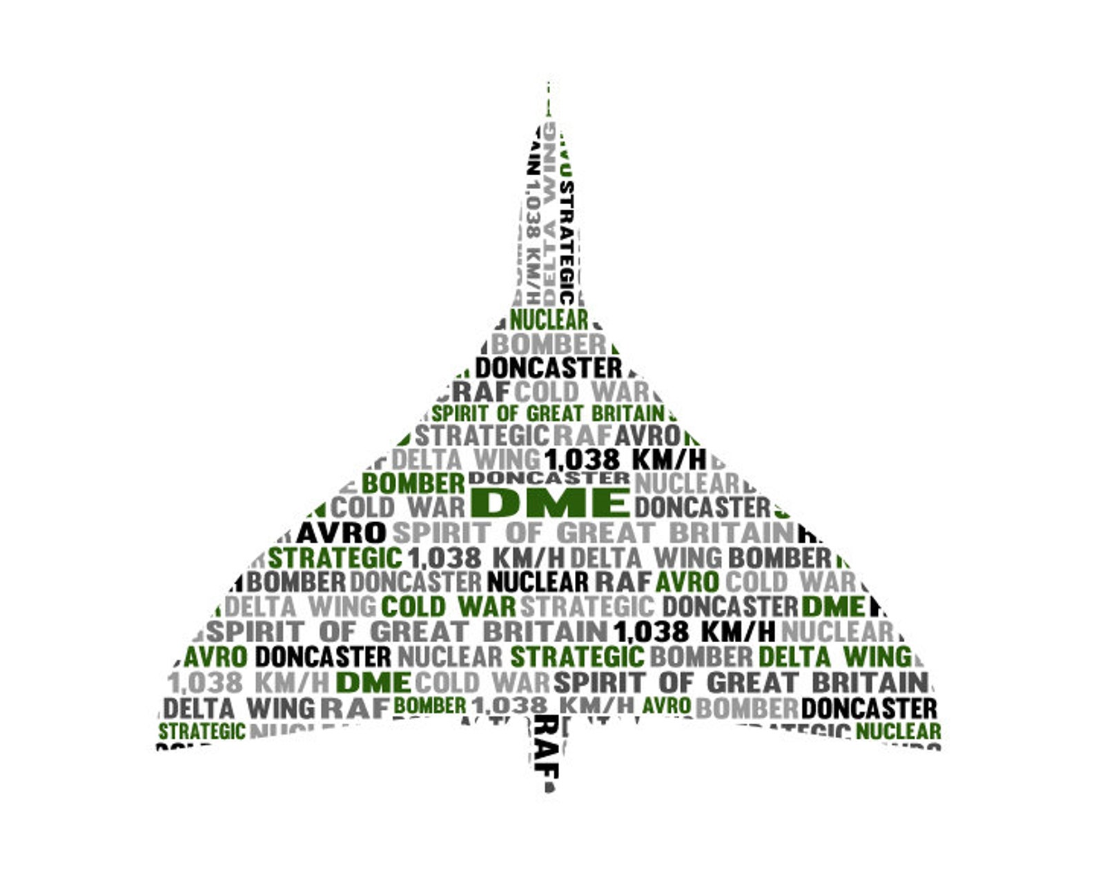 Personalised Vulcan Plane Word Art Gift - Retirement Birthday Service ...