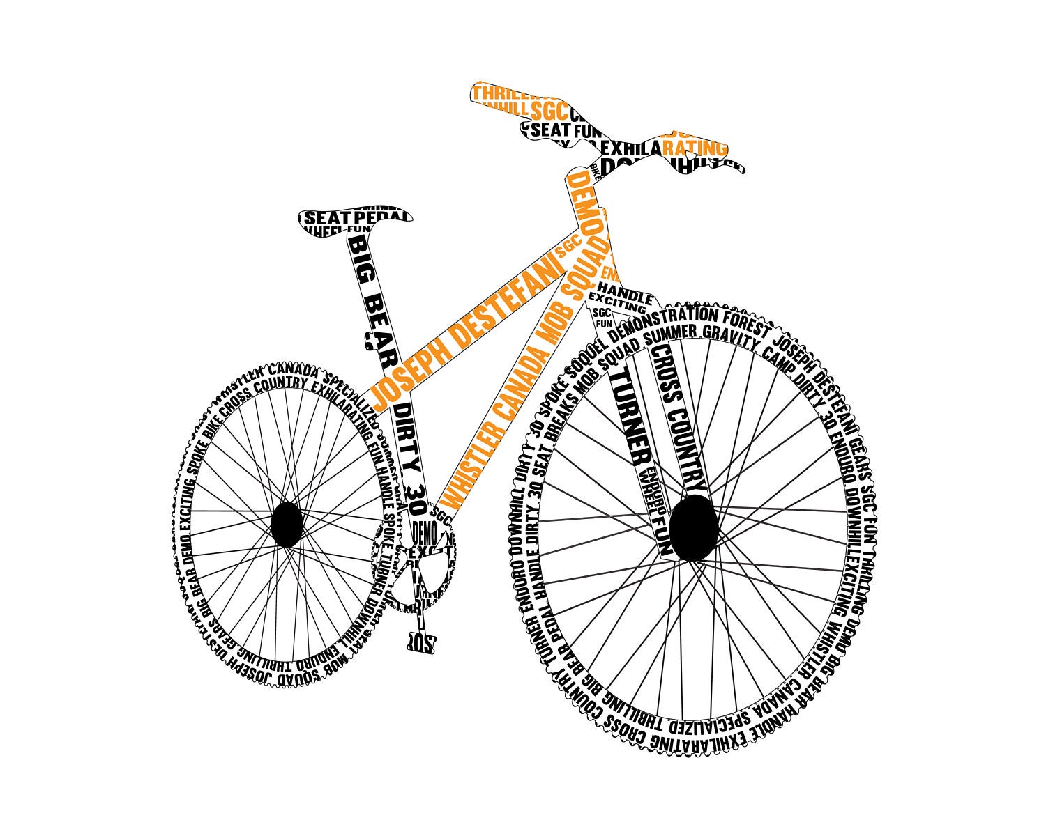 Personalised Mountain Bike Word Art Gift - Etsy UK