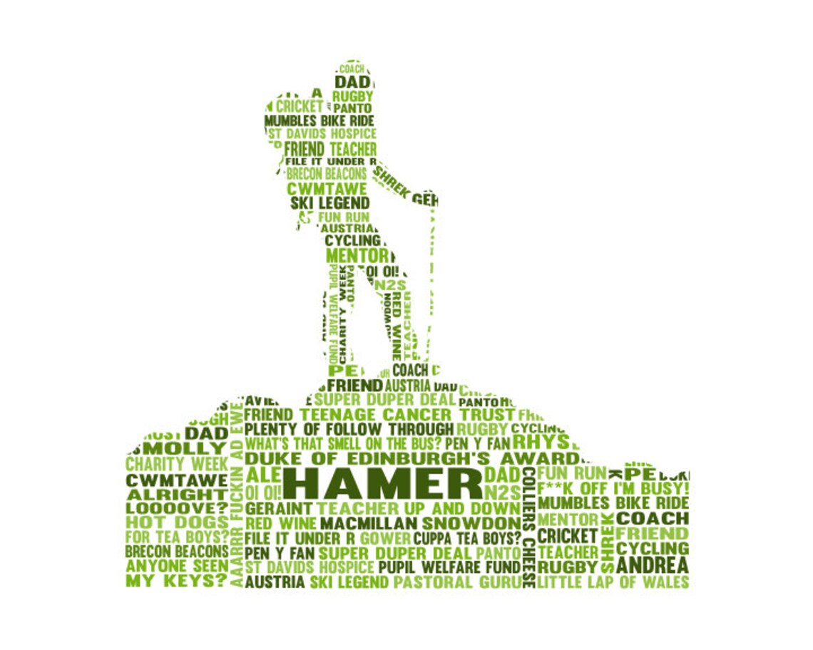 Personalised Hiker Walking Hill Climbing Word Art Gift | Etsy