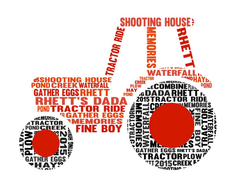 Personalised Tractor Word Art Gift - Etsy UK