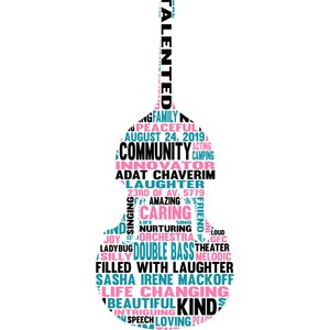 Personalised Double Bass Word Art Gift - Etsy UK