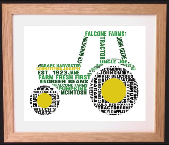 Personalised Tractor Word Art Gift | Etsy