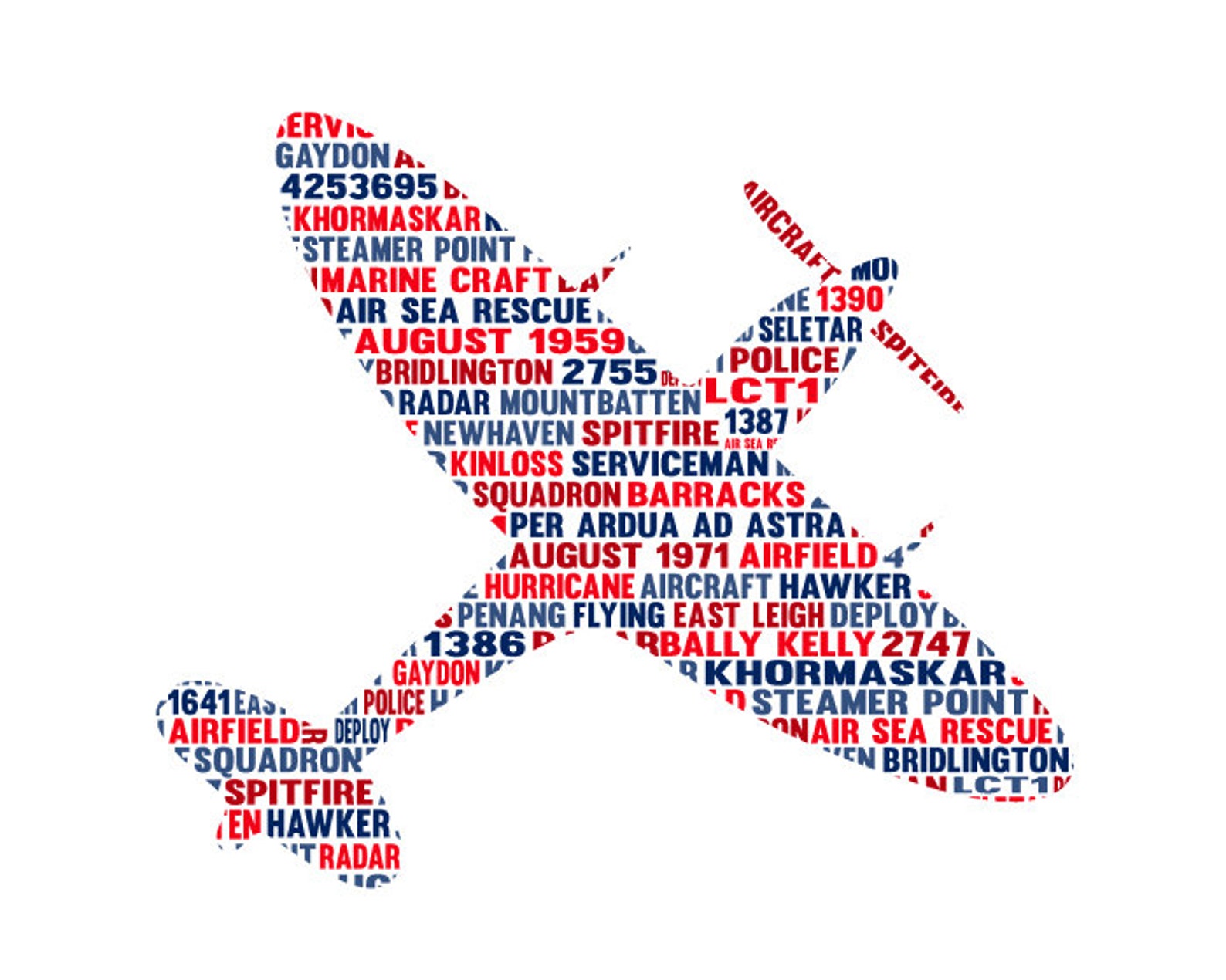 Personalised Spitfire Plane Word Art Gift - Etsy UK