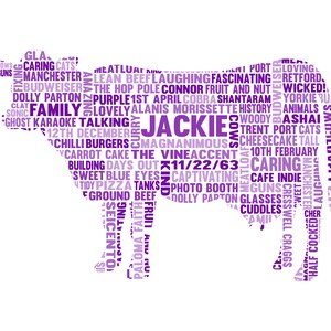 Personalised Cow Word Art Gift - Etsy UK