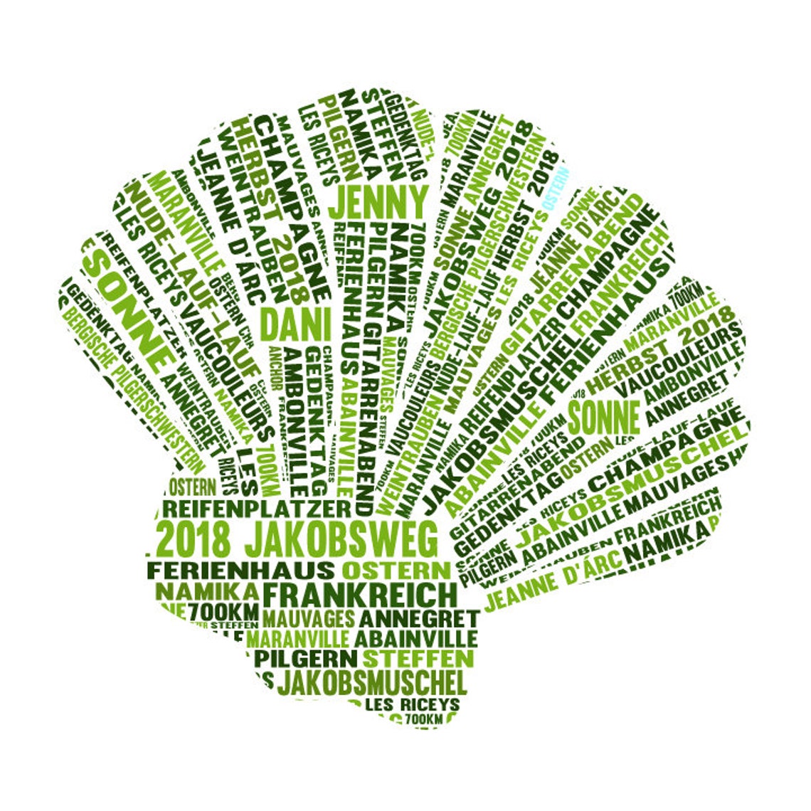 Personalised Scallop Shell Word Art Gift | Etsy