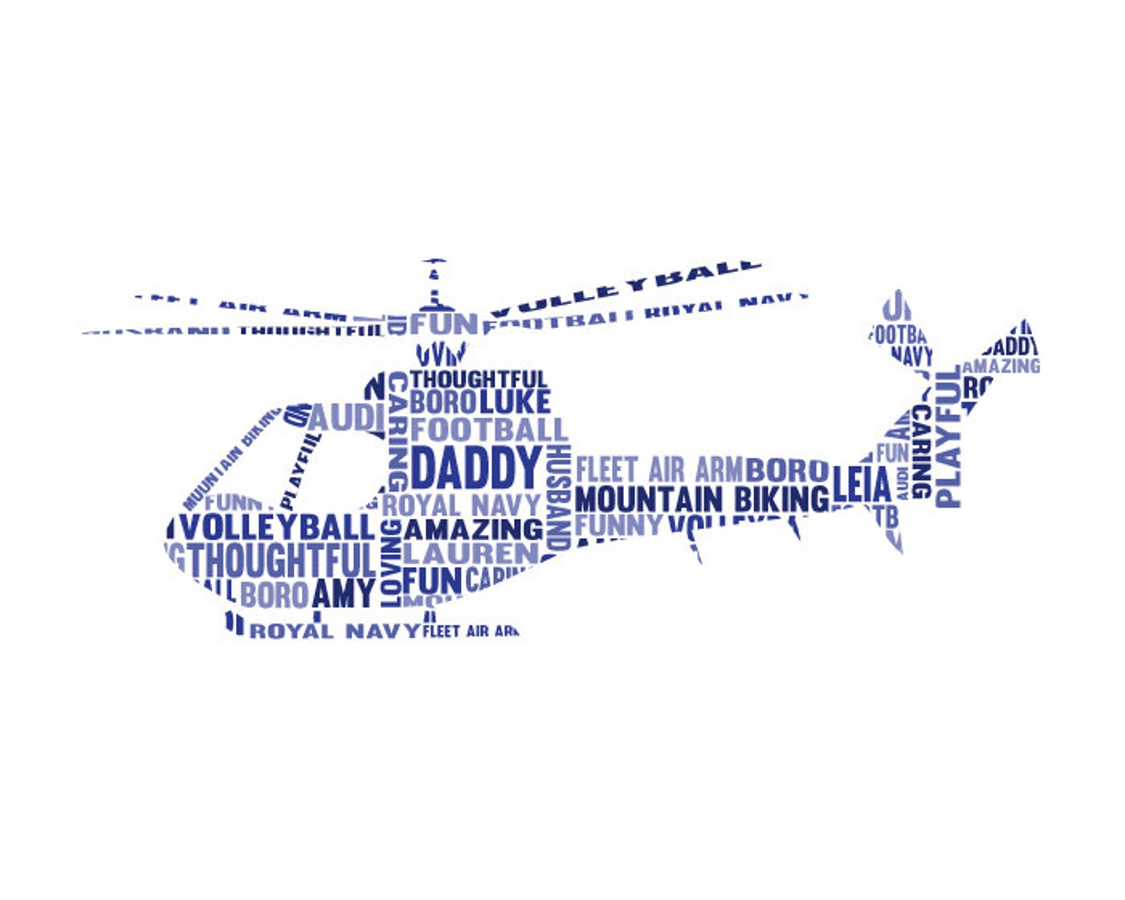 Personalised Helicopter Word Art Gift - Etsy