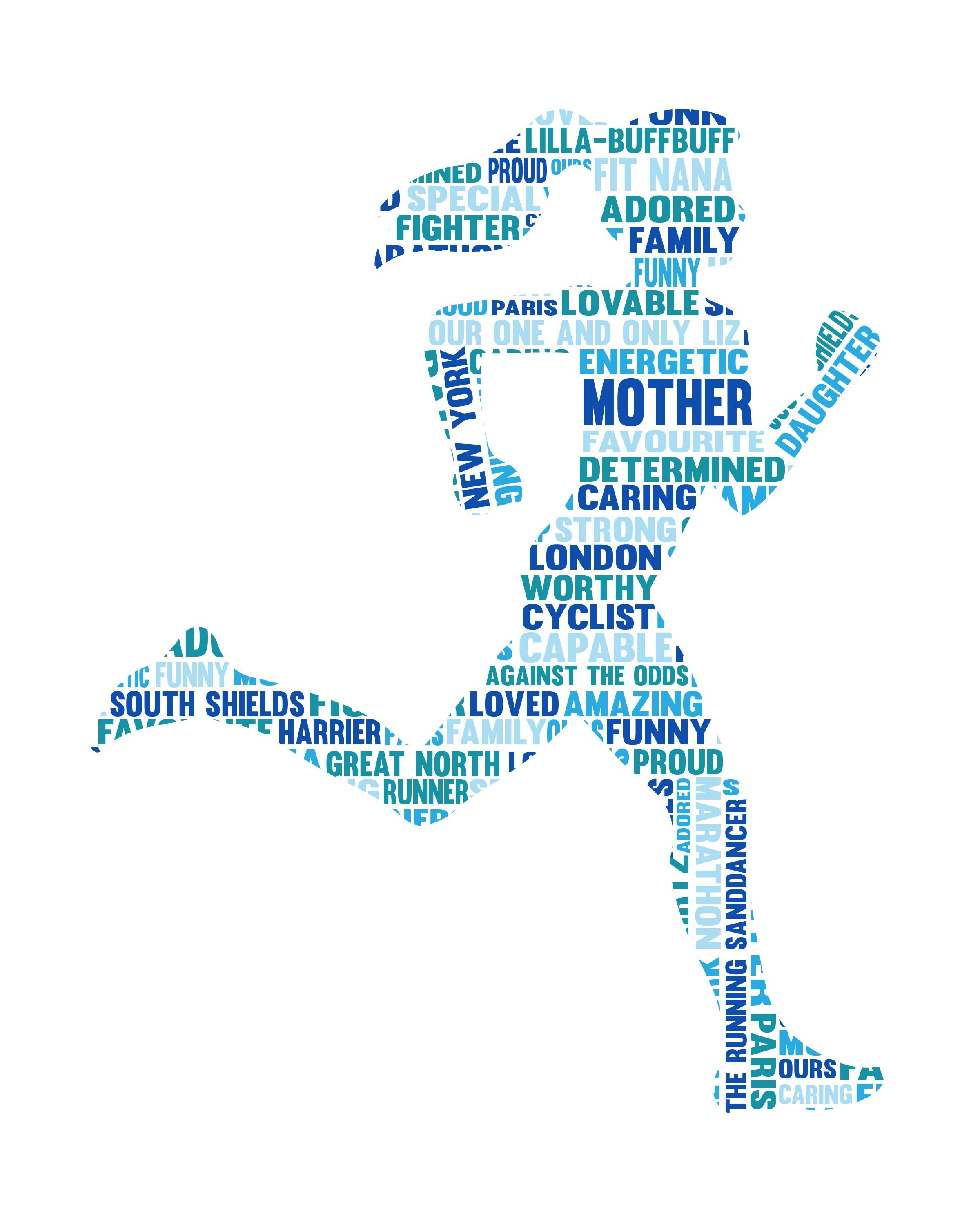 Personalised Female Runner Word Art Gift | Etsy