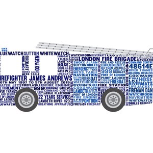 Personalised Fire Engine Word Art Gift - Etsy