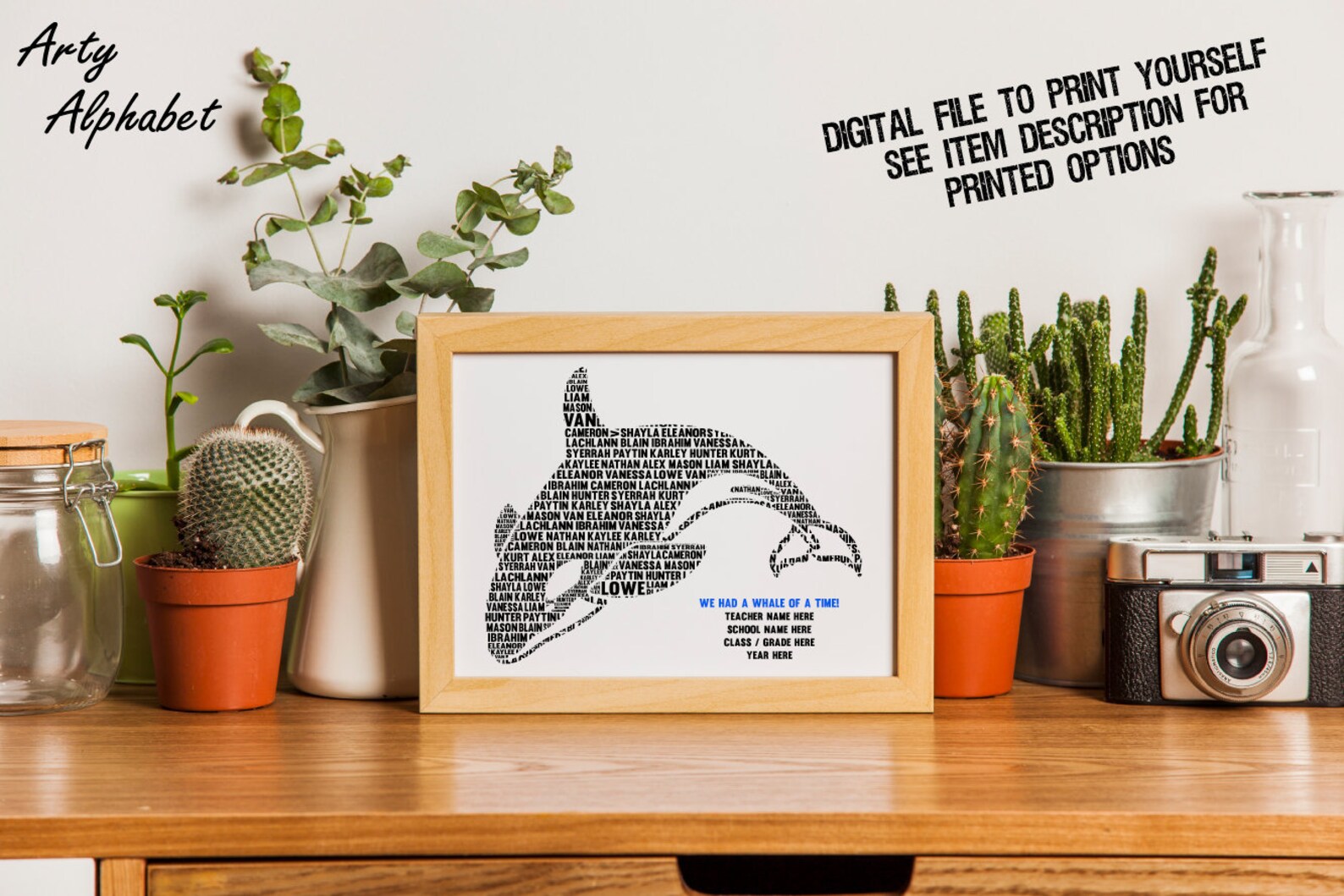 Personalised Orca Whale Word Art Gift - Etsy UK