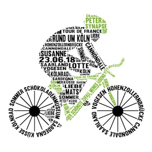 Personalised Bike / Cycling Word Art Gift - Etsy UK