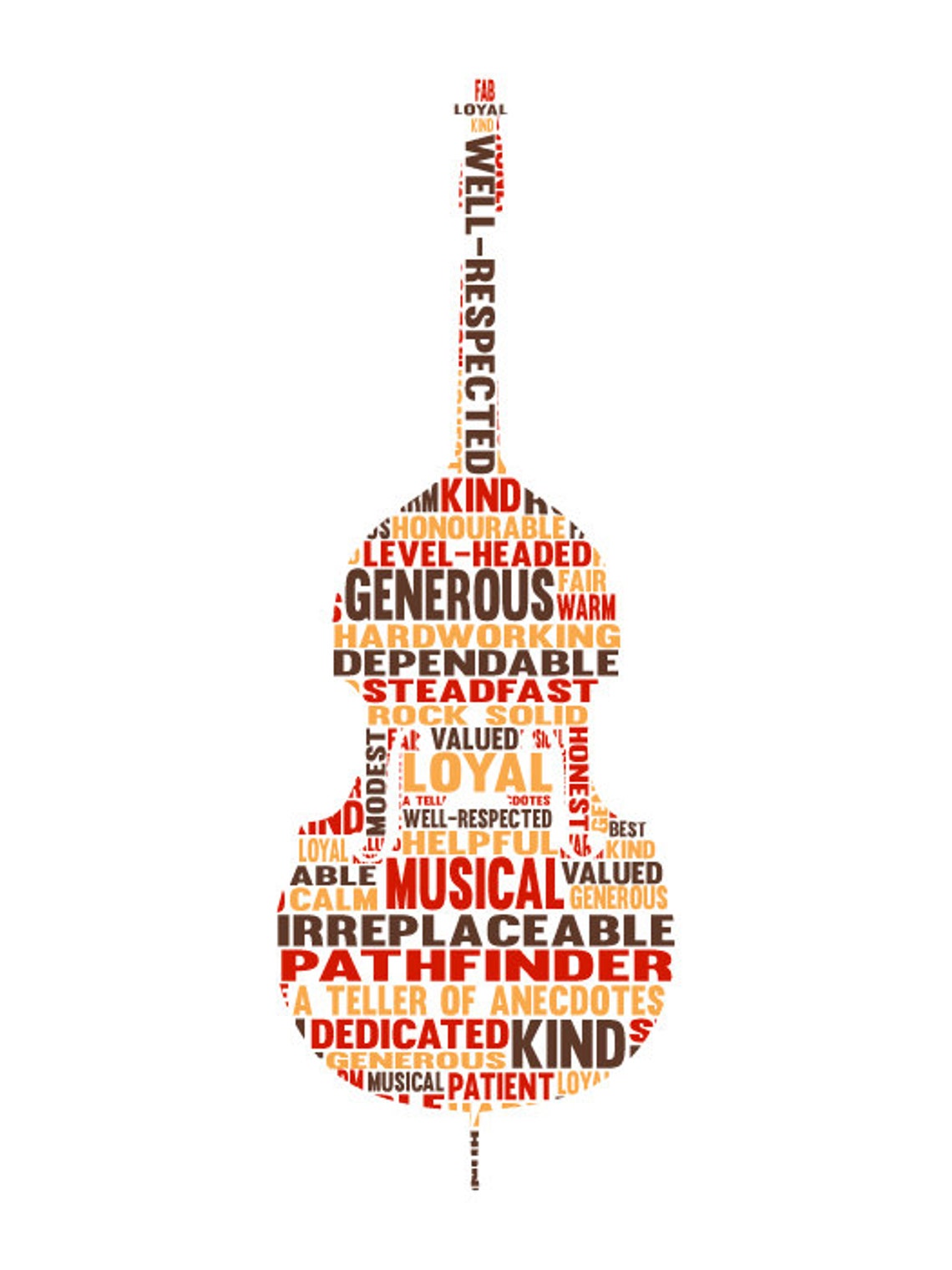 Personalised Double Bass Word Art Gift - Etsy UK