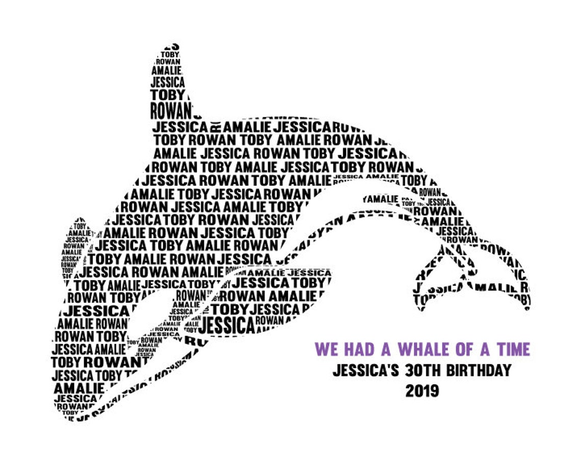 Personalised Orca Whale Word Art Gift - Etsy