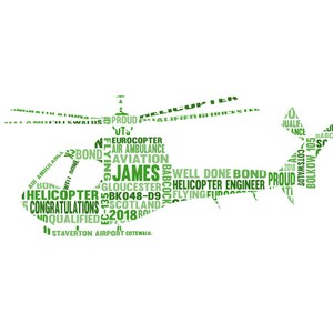 Personalised Helicopter Word Art Gift - Etsy