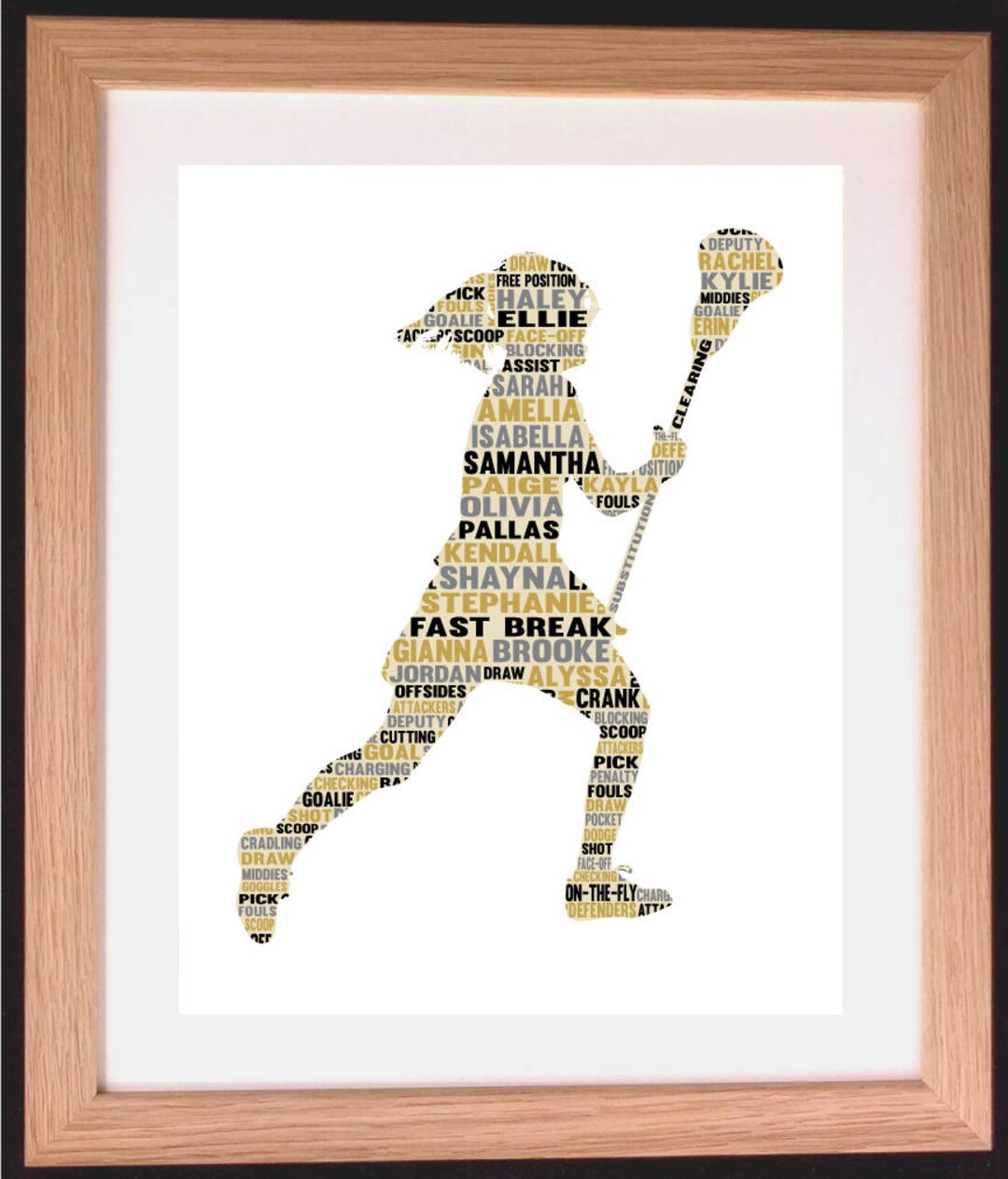 Personalised Female Lacrosse Word Art Gift - Etsy UK