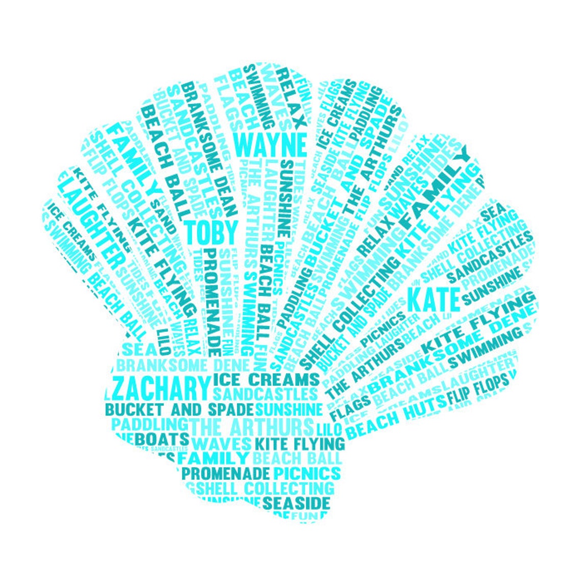 Personalised Scallop Shell Word Art Gift | Etsy