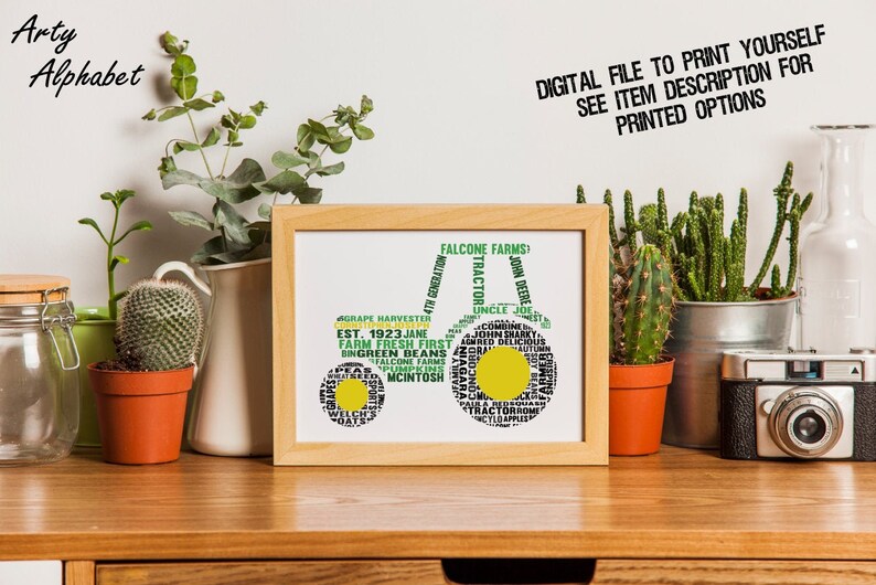 Personalised Tractor Word Art Gift - Etsy UK