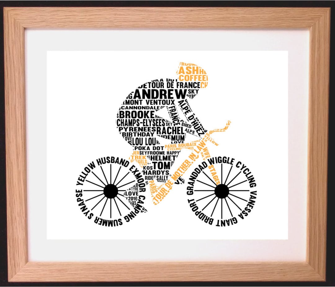 Personalised Bike / Cycling Word Art Gift - Etsy