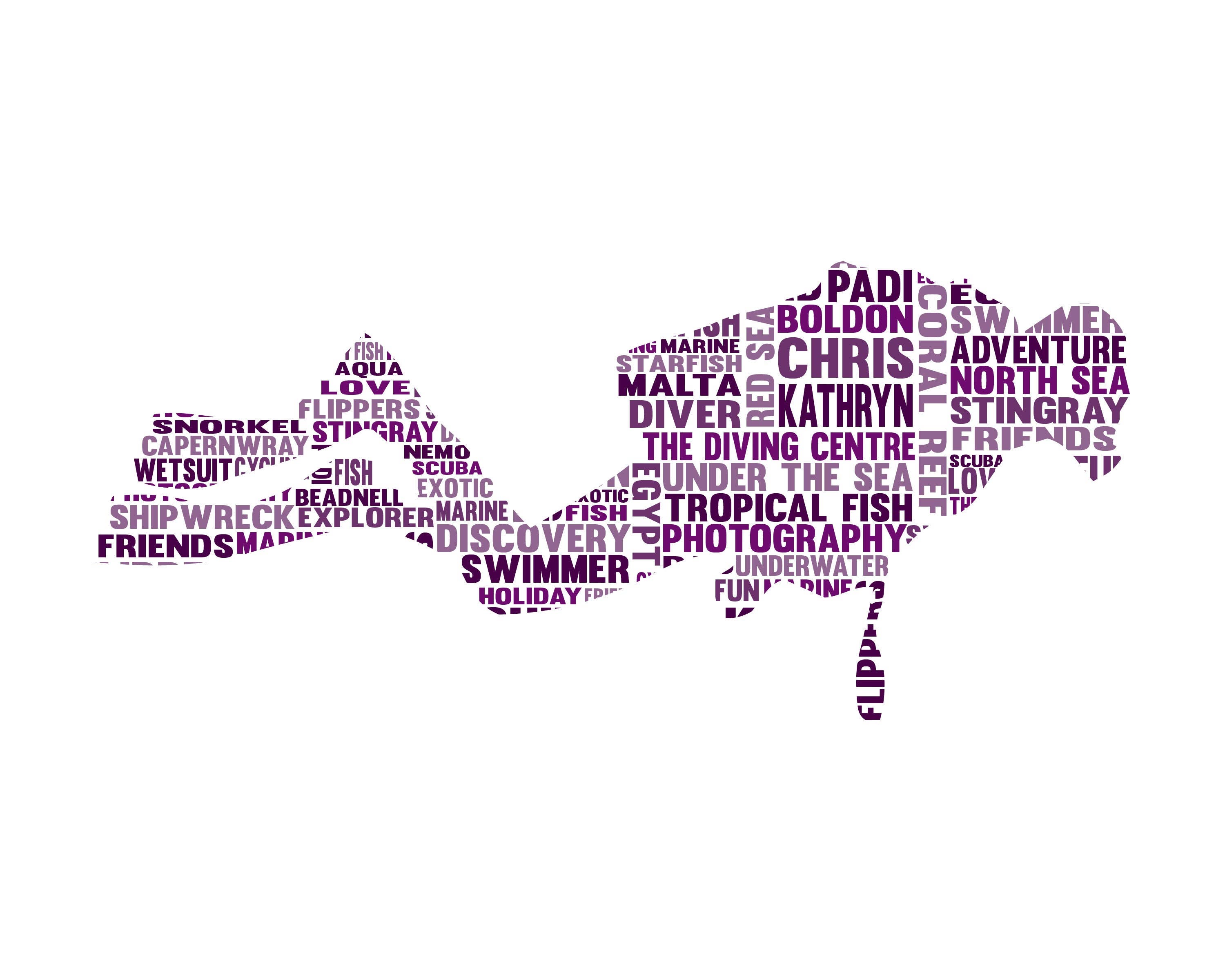 Personalised Diving Birthday Father's Day Word Art Gift - Etsy