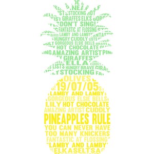 Personalised Pineapple Word Art Gift - Etsy