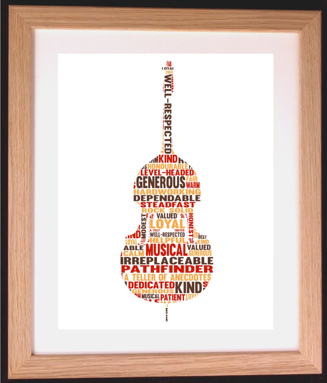 Personalised Double Bass Word Art Gift - Etsy