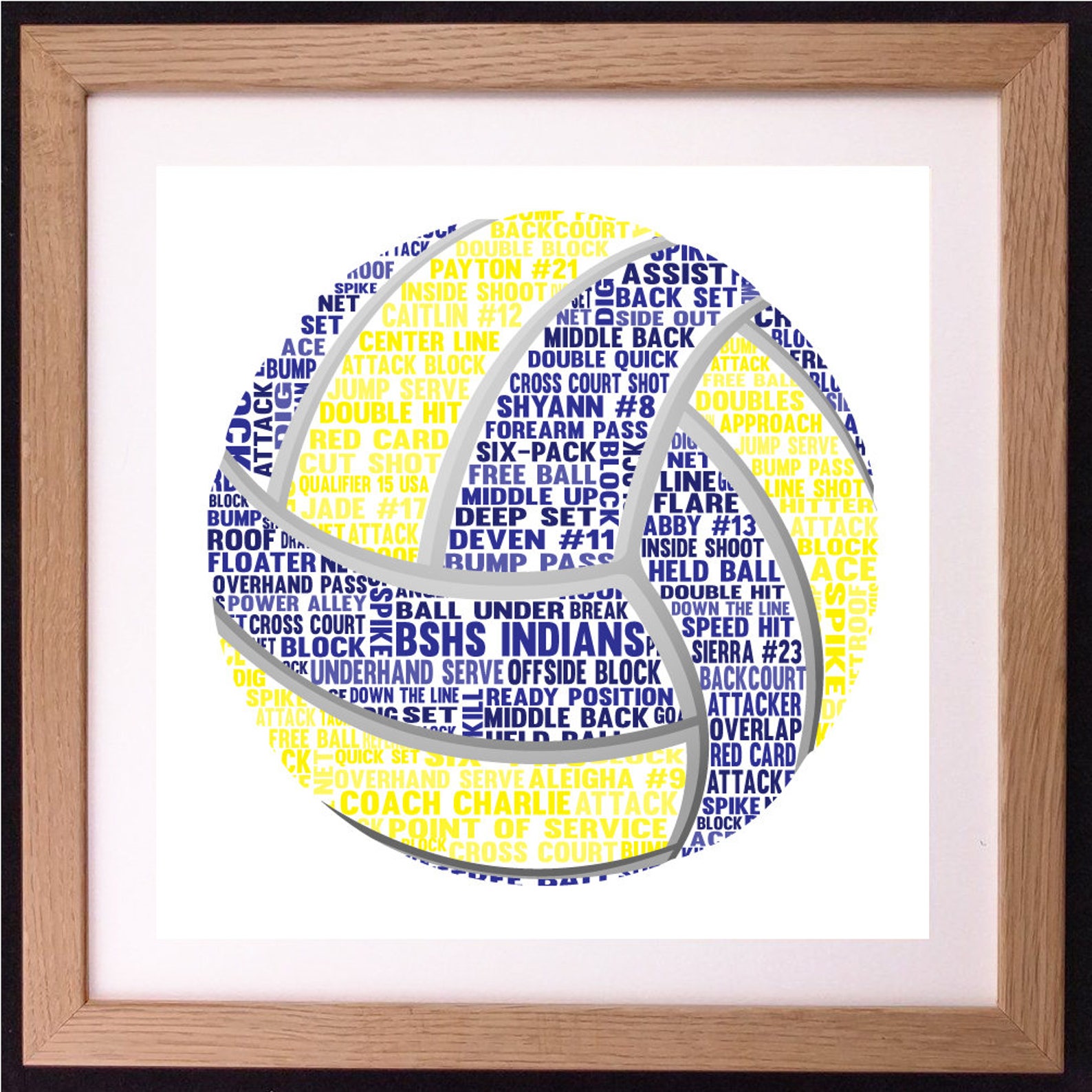 Personalised Volleyball Word Art Gift - Etsy