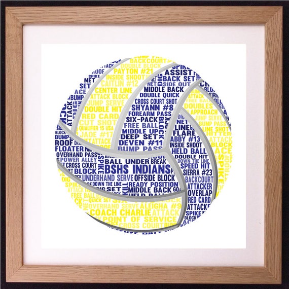 Personalised Volleyball Word Art Gift | Etsy