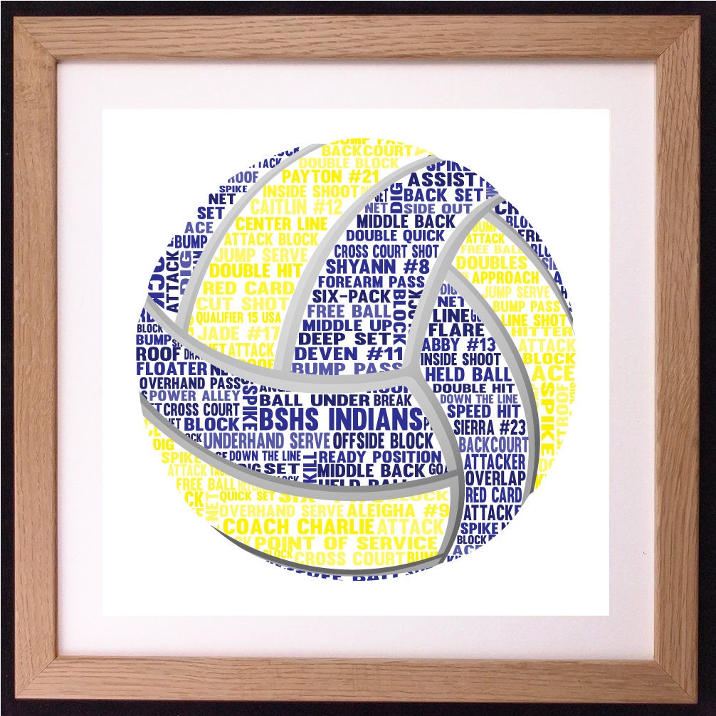 Personalised Volleyball Word Art Gift - Etsy UK