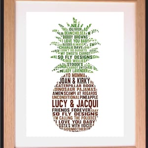 Personalised Pineapple Word Art Gift - Etsy