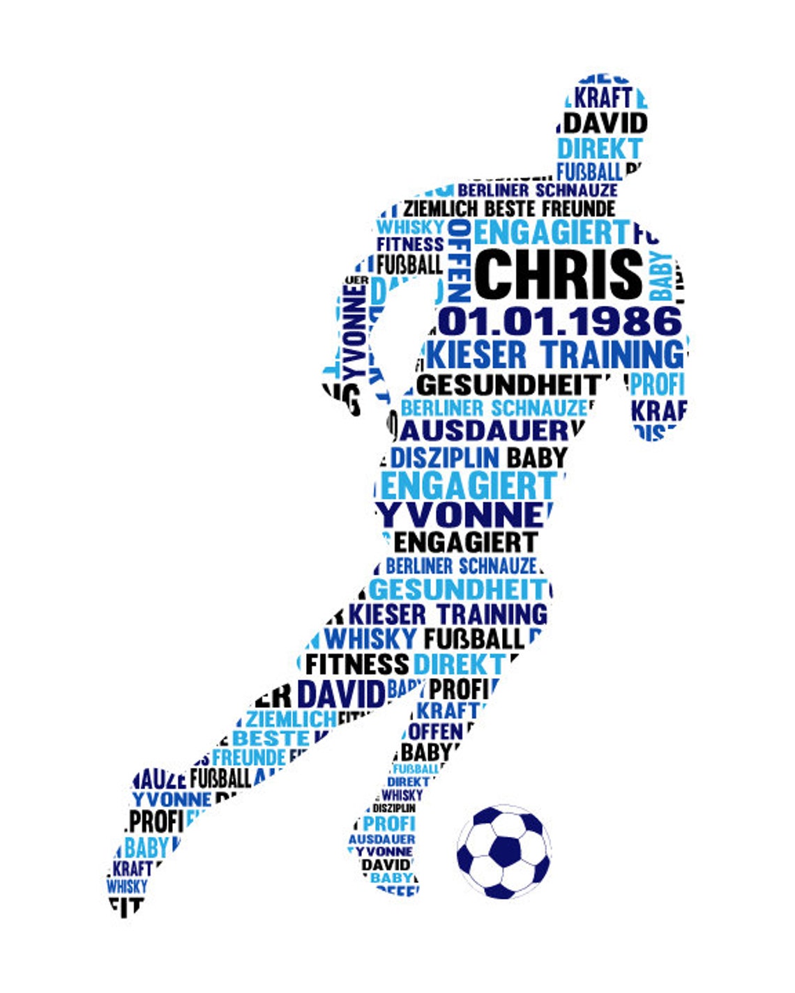 Personalised Football / Soccer Word Art Gift - Etsy