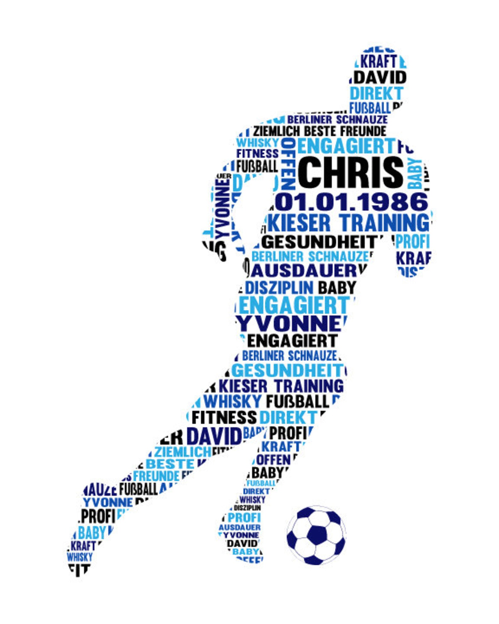 Personalised Football / Soccer Word Art Gift - Etsy
