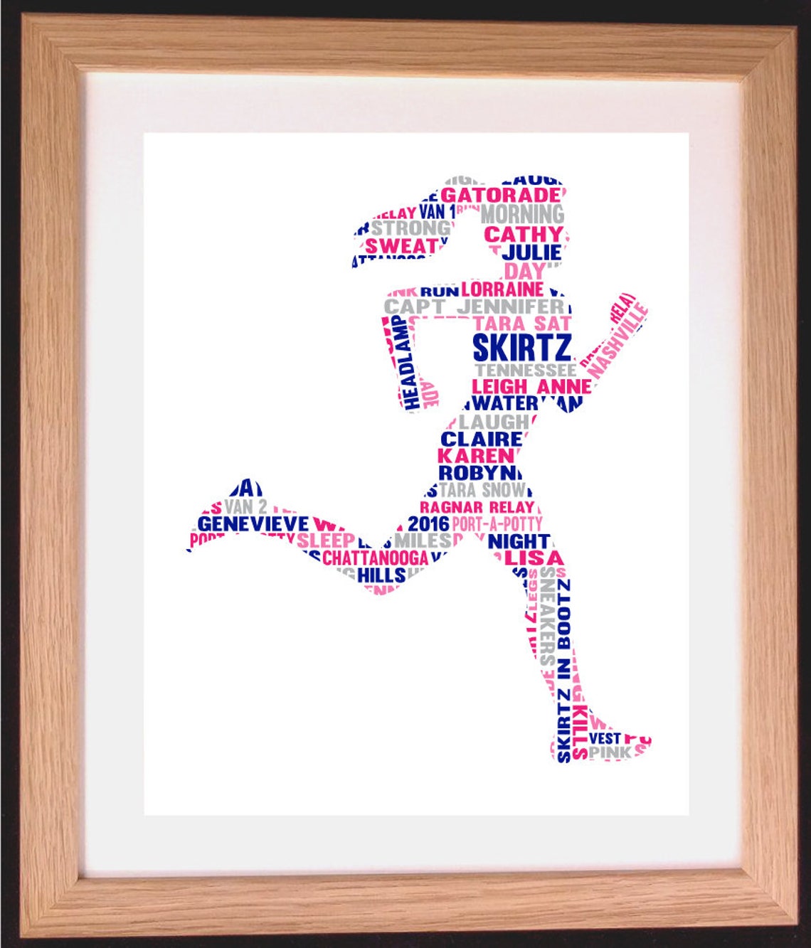 Personalised Female Runner Word Art Gift - Etsy UK