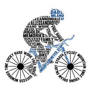 Personalised Bike / Cycling Word Art Gift - Etsy UK
