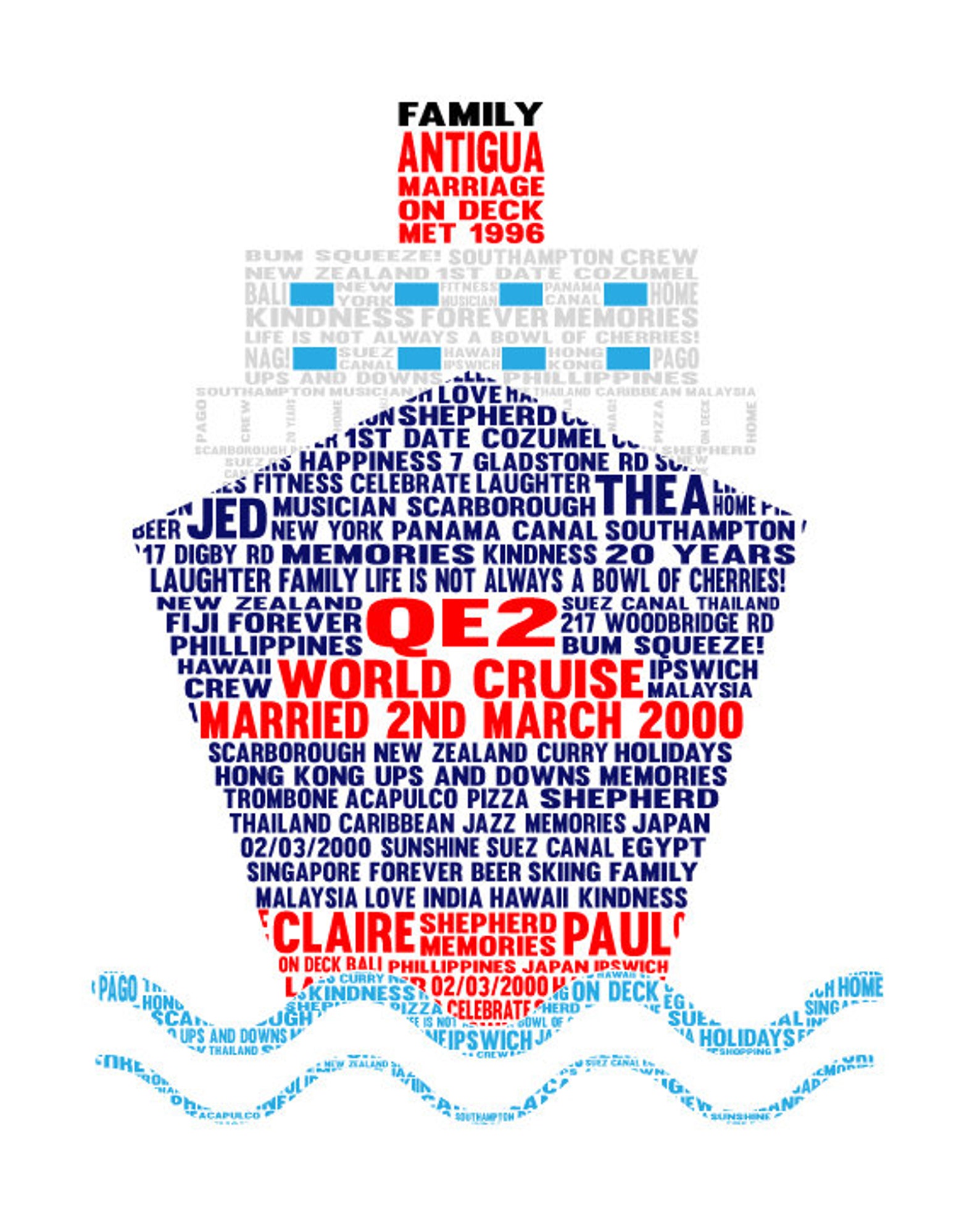 Personalised Cruise Ship Word Art Gift - Etsy UK