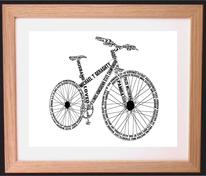 Personalised Mountain Bike Word Art Gift | Etsy