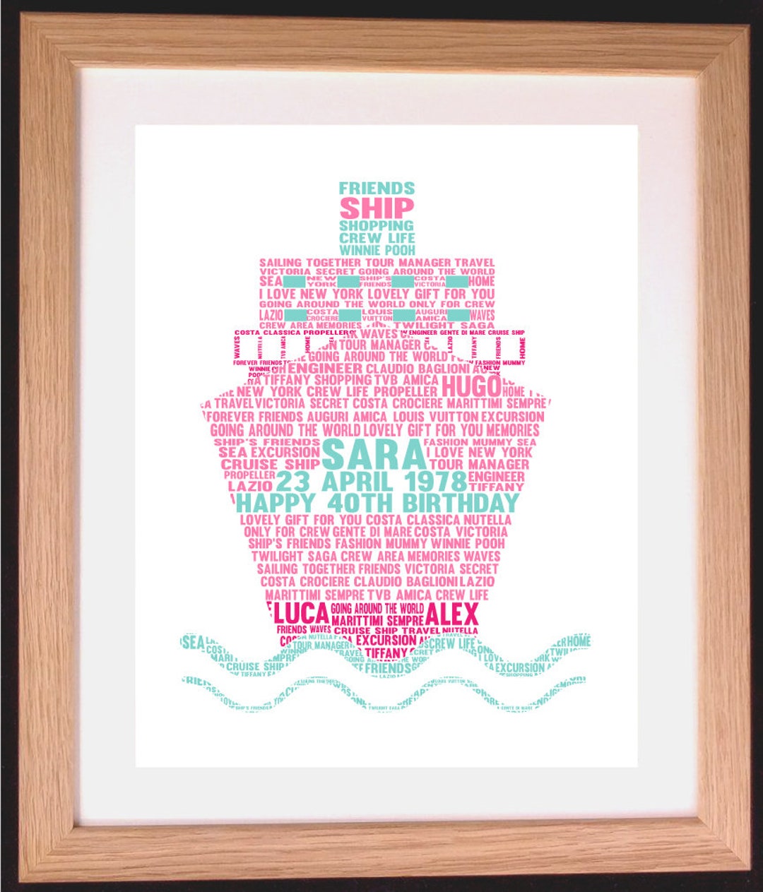 Personalised Cruise Ship Word Art Gift - Etsy