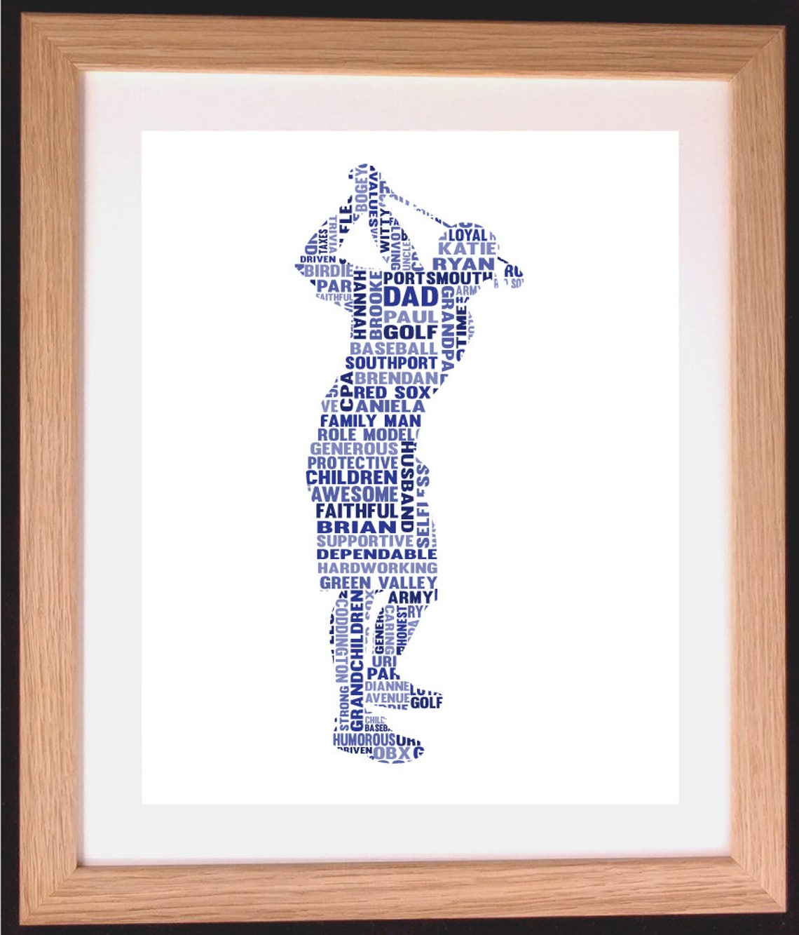 Personalised Golf Word Art Gift - Etsy UK