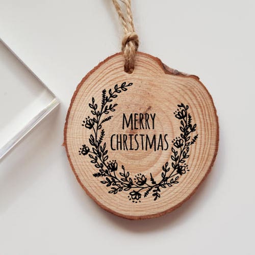 Merry Christmas Rubber Stamp From Oldislandstamps | Etsy