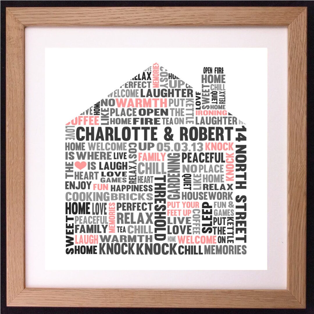 Personalised House Shaped Art Gift - Etsy UK