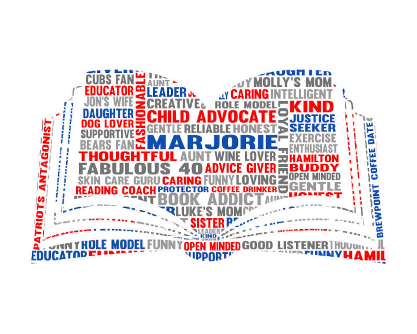 Personalised Book Word Art Gift - Ideal for Teacher Gifts or for Book ...