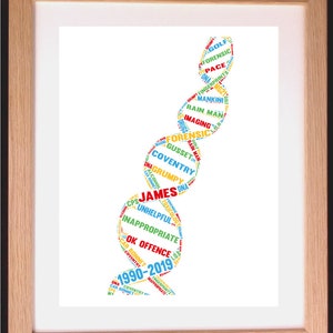 Personalised DNA Forensics Genes Word Art Gift - Etsy