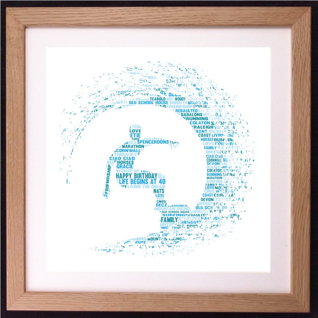 Personalised Surfer Word Art Gift - Etsy