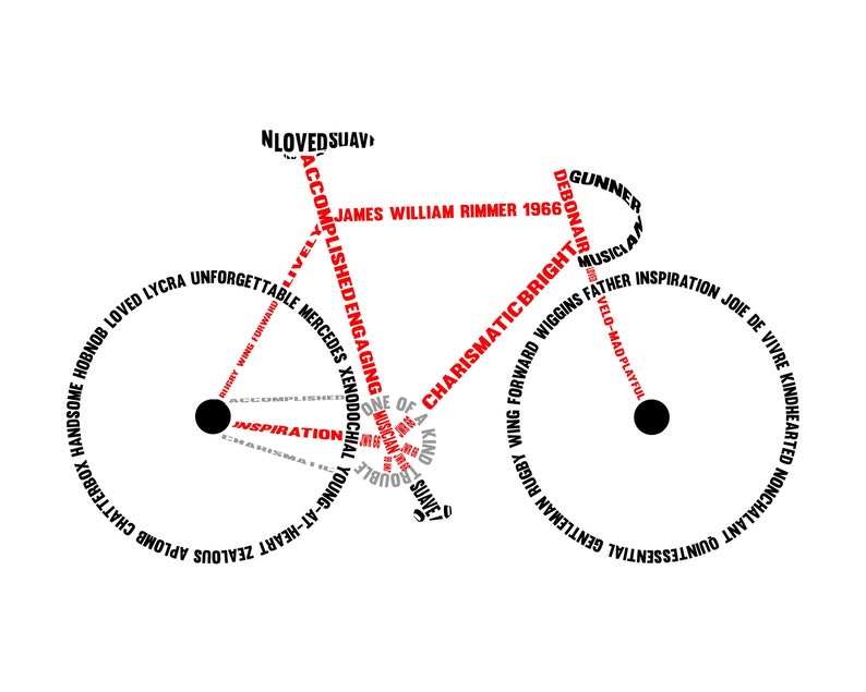 Personalised Bike / Cycling Word Art Gift - Etsy UK