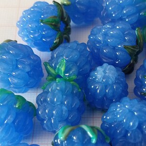Glass Raspberry Bead 1p, Light Periwinkle, Raspberry Beads, Lampwork ...