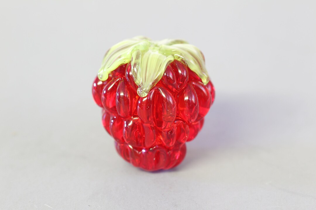 Realistic Glass Red Raspberry Sculptures 3, Life-sized, Decorative ...