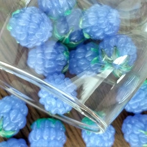 Glass Raspberry Bead 1p, Light Periwinkle, Raspberry Beads, Lampwork ...