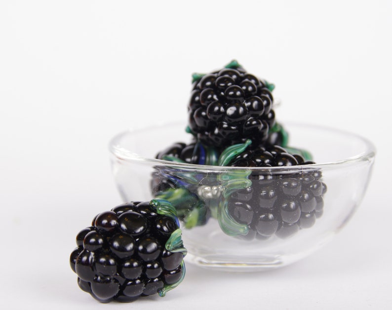 Black Raspberry 3 Pcs. Glass Bead Lampwork Berry Glass Berry - Etsy