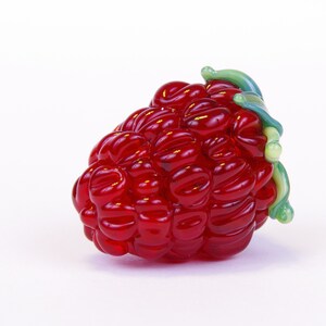 Realistic Glass Red Raspberry Sculptures 3, Life-sized, Decorative ...