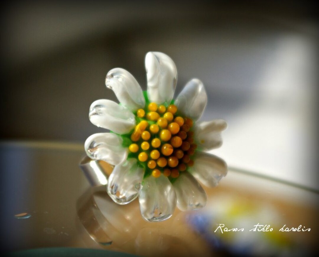 Made to Order Daisy Ring, Boho Ring, Daisy Floral Ring Flower Ring Gift ...