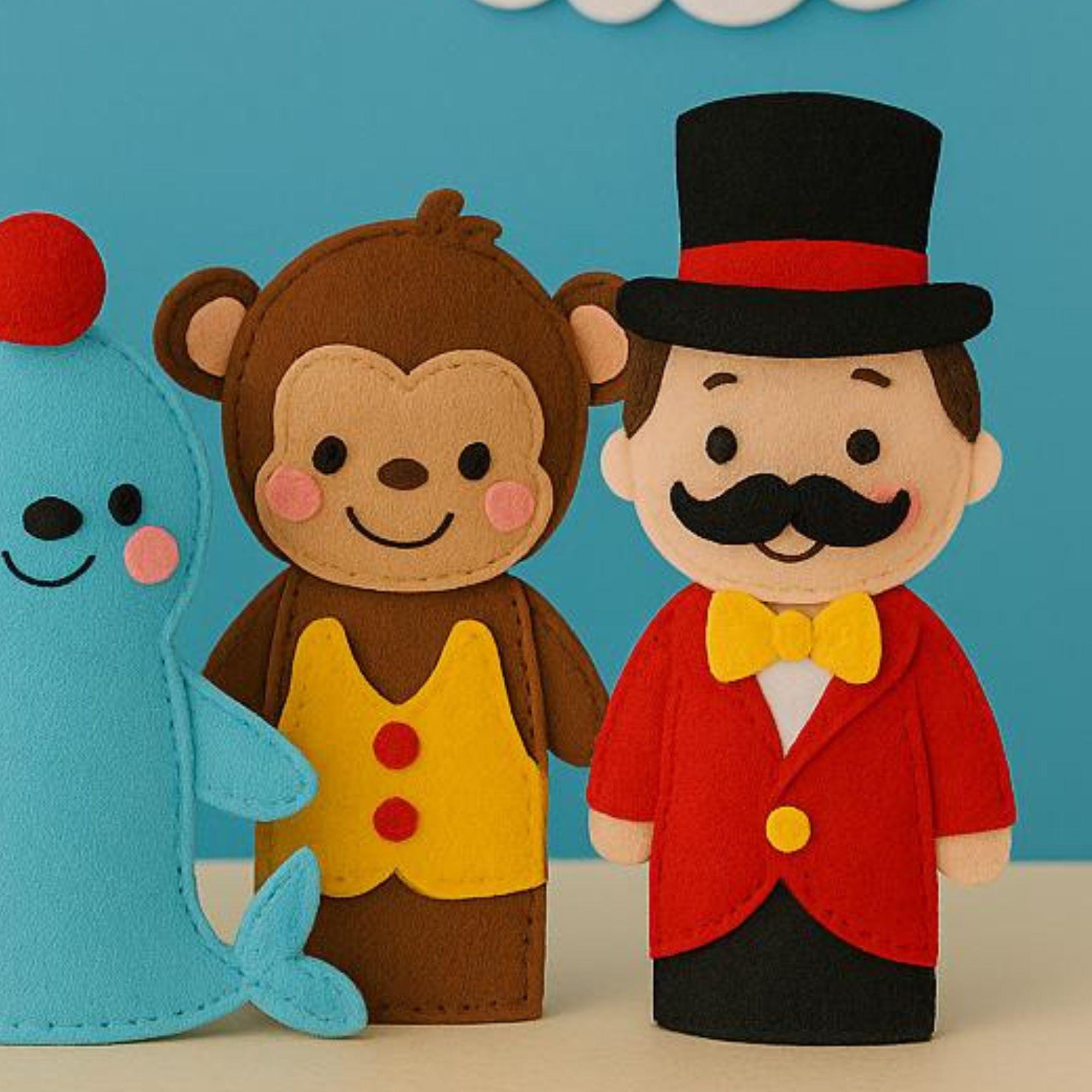 Circus Felt Finger Puppet Set – Handmade Pretend Play Toys - Etsy